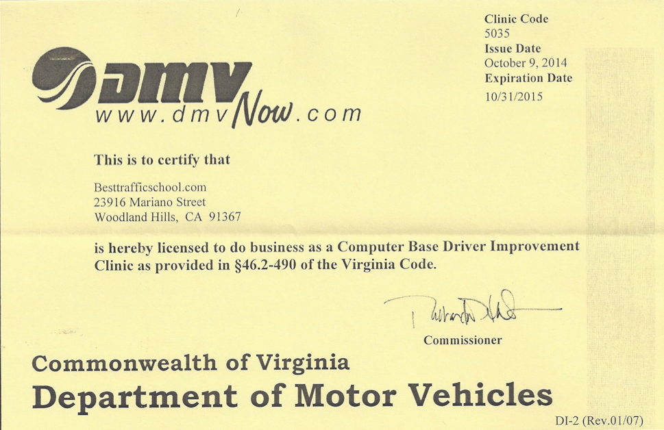Va | BestTrafficSchool.com | DMV licensed